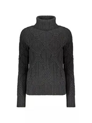 MOORER Anna Cable-knit Roll-neck Sweater - Grey