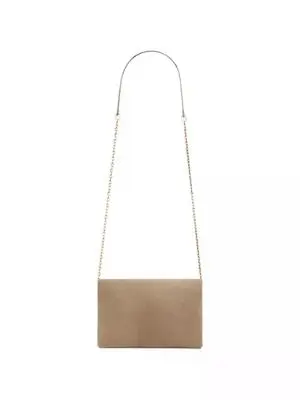 Saint Laurent Cassandre Small Chain Pouch In Suede