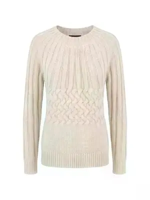 MOORER Cable-knit Ribbed Sweater - Neutrals