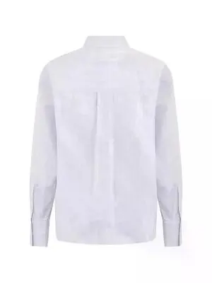 MOORER Vertical-stripe Rounded-hem Shirt