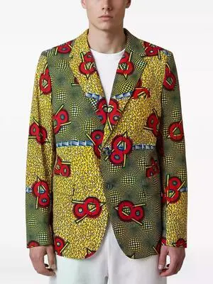 Vintage Graphic-print Single-breasted Blazer