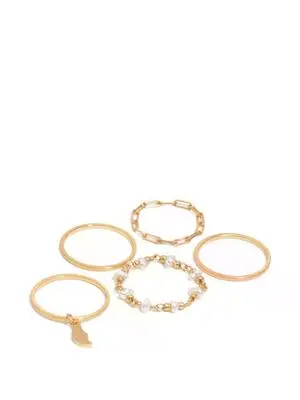 Bimba Y Lola Moon Brushed Rings - Gold