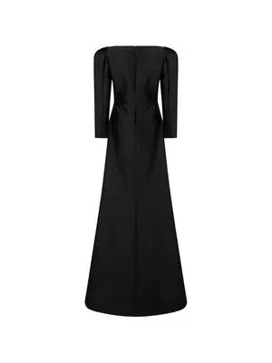 Alberta Ferretti V-neck Maxi Dress With Bow Detail