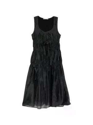 Cecilie Bahnsen Sheer Finish Ruched Dress With Bow Detail