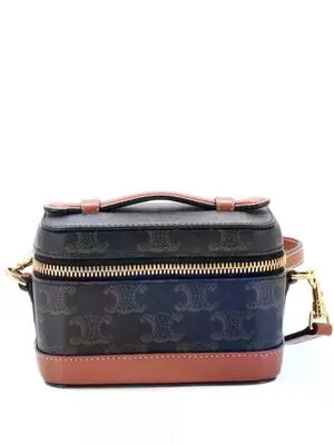 Celine Vanity Case Triomphe Coated Canvas Mini Satchel - Brown
