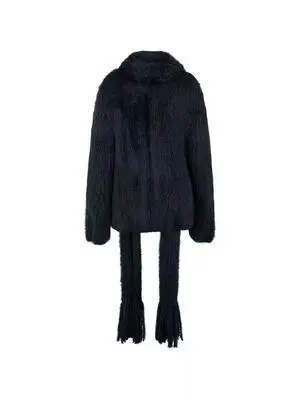 Alberta Ferretti Scarf-detail Brushed-finish Cardigan