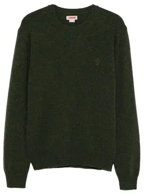 BARACUTA Shetland Crew Neck Pullover - Green