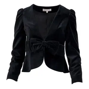 KRISTINIT Velvet Anais Jacket With Bow Detail