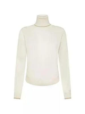SUN 68 Lurex-trim Roll-neck Sweater - White