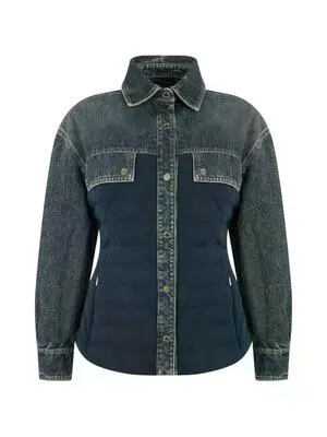 MOORER Panelled Quilted Denim Trim Jacket