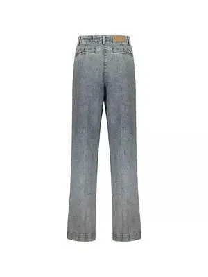 MOORER Pleated-detail Acid-wash Jeans