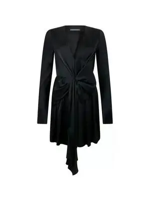 Alberta Ferretti Knot-detail Draped Mini Dress - Black