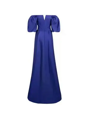 Alberta Ferretti Off-the-shoulder Puff-sleeve Maxi Dress