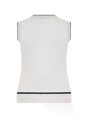 MOORER Ribbed-knit Contrast-trim Vest