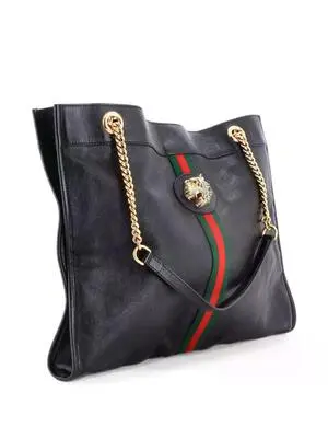 Gucci Rajah Chain Leather Large Tote Bag