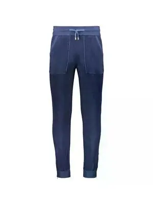 MOORER Ribbed-knit Drawstring Track Pants - Blue