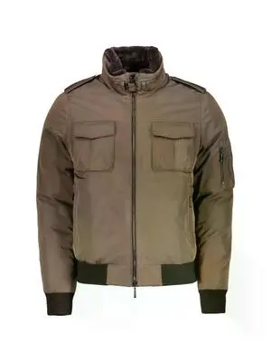 MOORER Fur-collar Padded Bomber Jacket