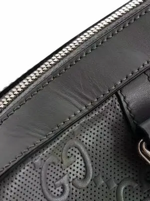 Gucci Gg Embossed Perforated Leather Medium Business Briefcase