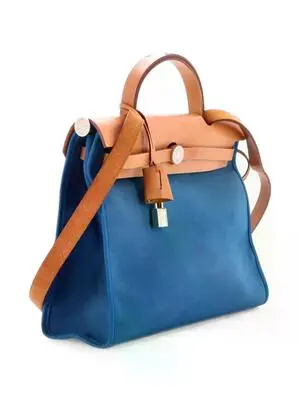 Hermès Herbag Zip Leather And Toile 31 Shoulder Bag