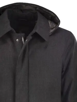 Herno Technical Wool-blend Hooded Coat