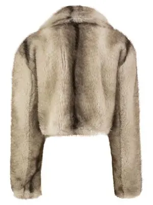 Sportmax Faux Fur Cropped Jacket - Cream