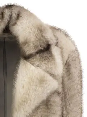 Sportmax Faux Fur Cropped Jacket - Cream