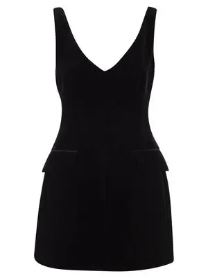 Sportmax Spxtefrite08" Structured Mini Dress With V-neckline - Black