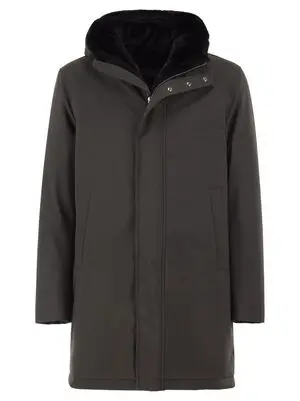 Herno Technical Hooded Coat - Black