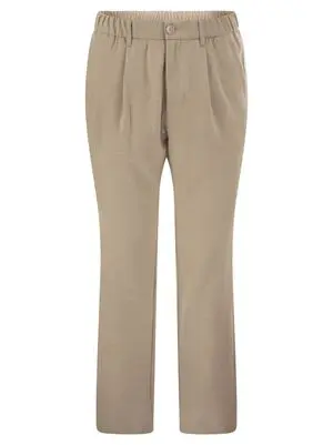 Herno Wool And Modal-blend Trousers With Elasticated Waist