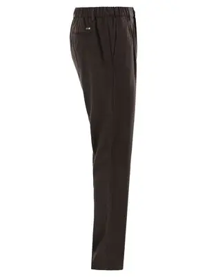 Herno Wool And Modal-blend Trousers With Elasticated Waist