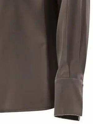 Peserico Stretch Silk Shirt With Concealed Button Fastening