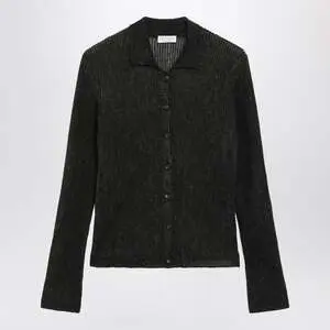 Brunello Cucinelli Sparkling Ribbed Silk Blend Cardigan