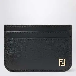 Fendi Leather Ff Card Case - Black