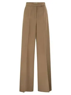 Max Mara Mxmfilato Tailored Wide-leg Camel Trousers - Brown