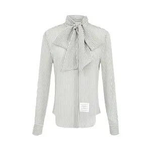 Thom Browne Long Sleeve Striped Shirt - Grey