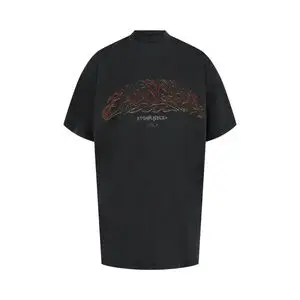 Balenciaga Offshore Logo Print Oversized T-shirt 'faded /red