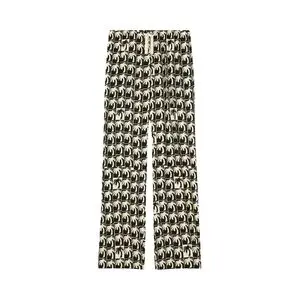 Palm Angels Dripping Palms Loose Pants /off White - Black
