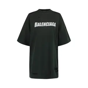 Balenciaga Caps Destroyed Boxy Fit T-shirt 'dark /white - Green