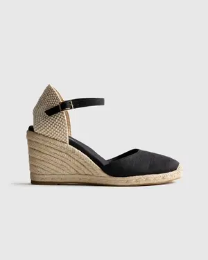 Quince Women's Canvas Espadrille Wedge Sandal Black