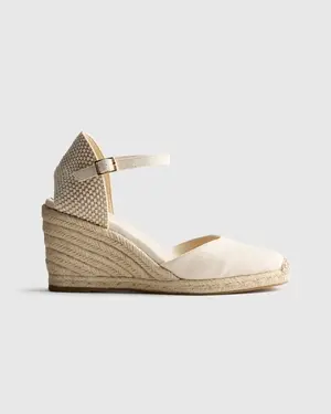 Quince Canvas Espadrille Wedge Sandal - Bone