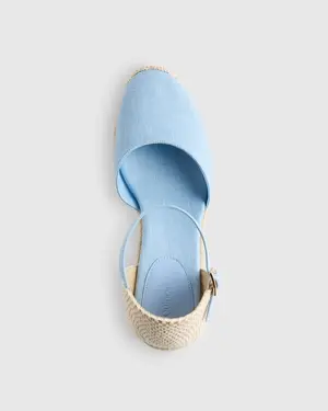 Quince Canvas Espadrille Wedge Sandal - Chambray Blue