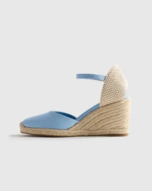 Quince Canvas Espadrille Wedge Sandal - Chambray Blue