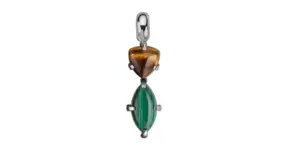 Jennifer Zeuner Jewelry Minka Sterling Silver Charm With Malachite And Tiger's Eye - One-color