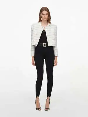 SELF-PORTRAIT Fitted Elasticated-waist Trousers With Removable Belt