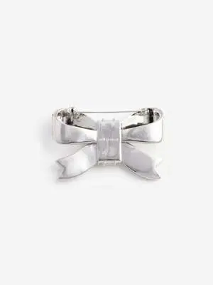 SELF-PORTRAIT Crystal Embellished Mini Pin Brooch With Clasp - Argento
