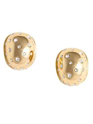 SELF-PORTRAIT 3.1cm Mini Crystal Stud Earrings, Gold-plated Brass Stud Backing