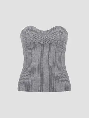 JIL SANDER Strapless Knit Top - Basalt