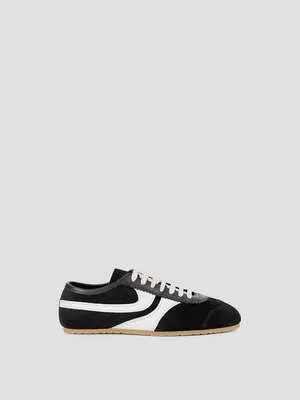 Dries Van Noten Leather Lace-up Sneakers - Black/white