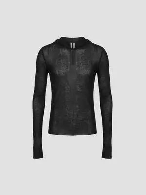 Rick Owens Ribbed Long Sleeve Hooded T-shirt