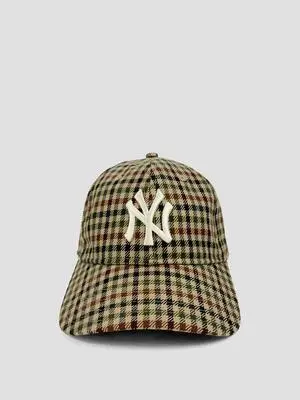 New Era 9twenty Check Yankees Strapback Cap - Light Beige